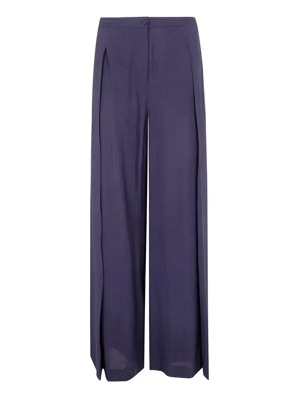 Emporio Armani Wide Leg Trousers - Blue