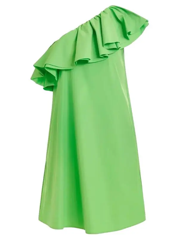 Essentiel Antwerp Asymmetric Ruffle Dress - Green