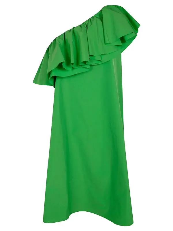Essentiel Antwerp Asymmetric Ruffle Dress - Green