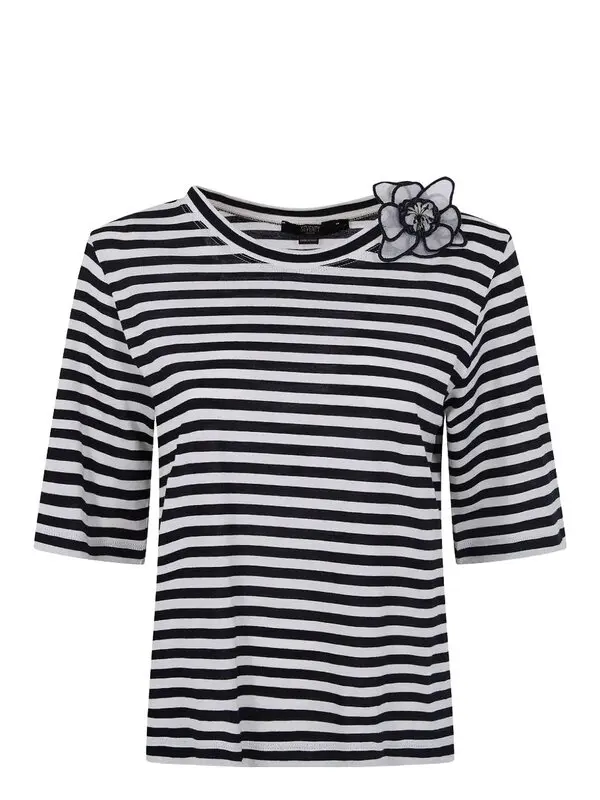 Seventy Cotton Jersey Striped T-shirt - Black