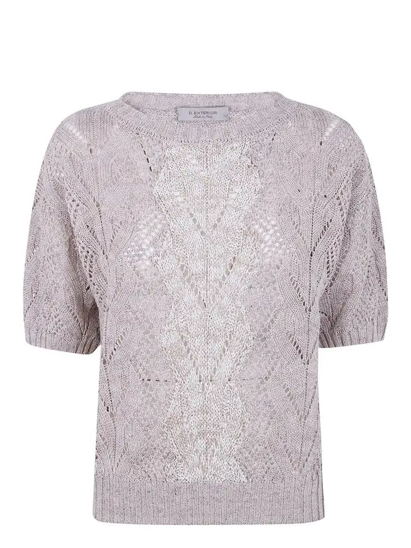 D.exterior Braids Linen Crystal Sweater - Brown