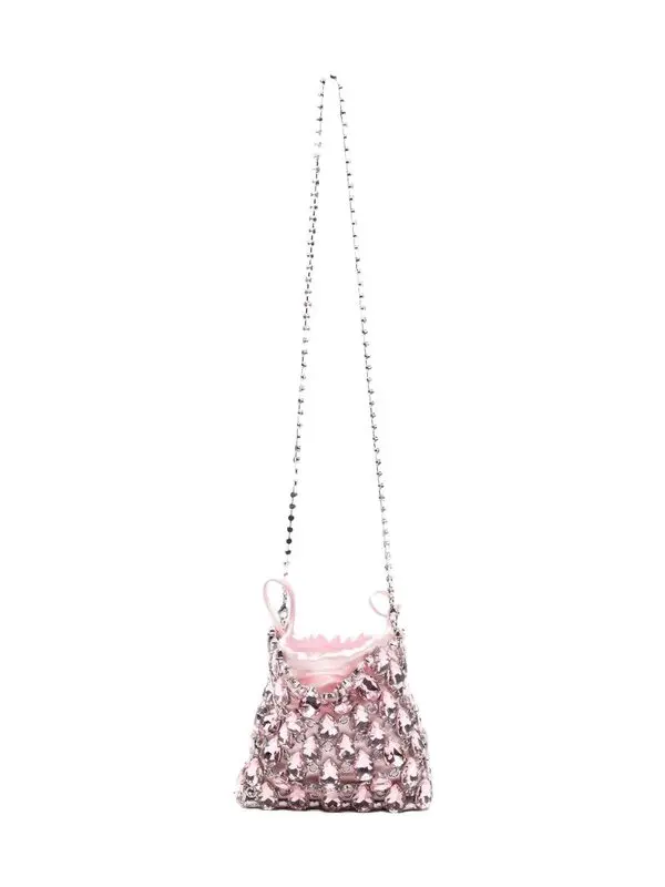 SELF-PORTRAIT Crystal Chainmail Mini Bag - Pink