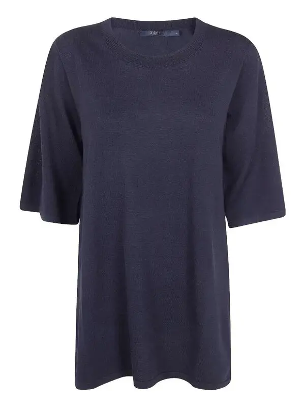 Seventy Viscose Round Neck T-shirt - Black