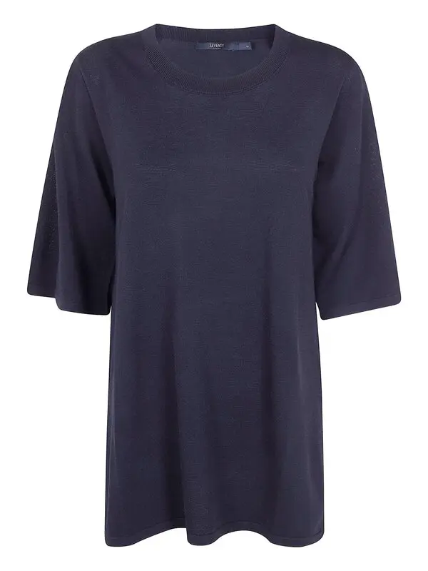 Seventy Viscose Round Neck T-shirt - Black