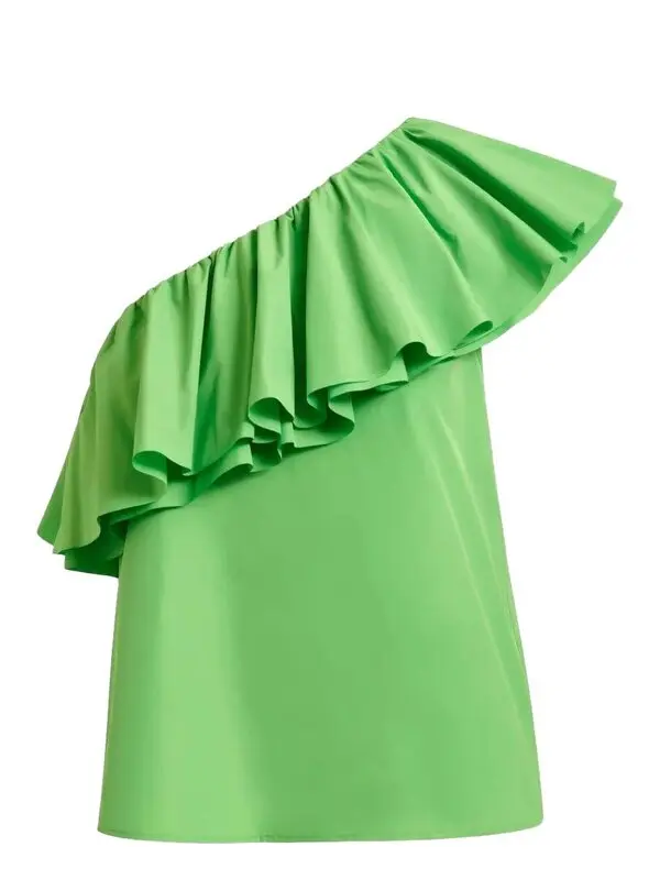 Essentiel Antwerp Jillian Asymmetric Ruffle Top - Green