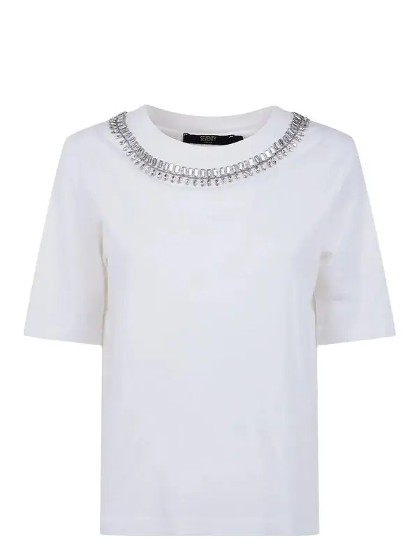 Seventy Jersey Cotton Embroidered T-shirt - White