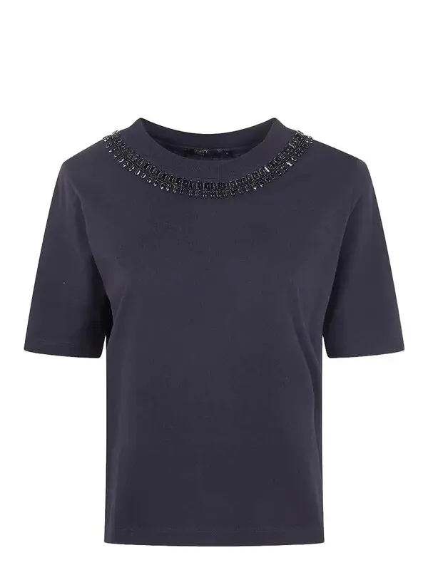 Seventy Jersey Cotton Embroidered T-shirt - Black