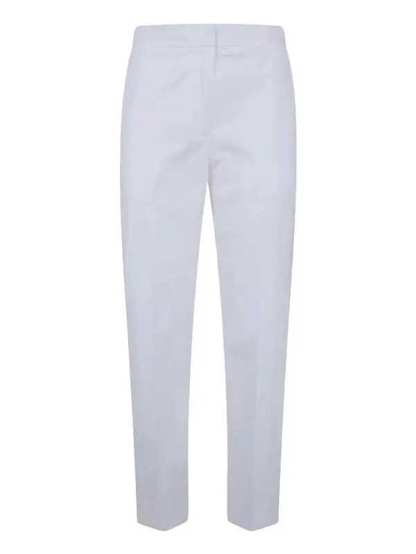 Seventy Popeline Fine Cotton Stretch Trousers - White