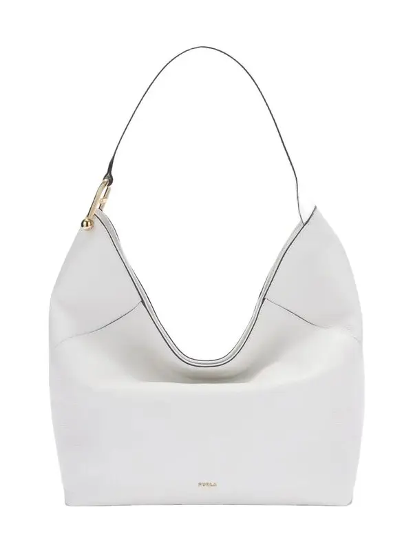 Furla Lara Eracle Print Leather Large Hobo Bag - White