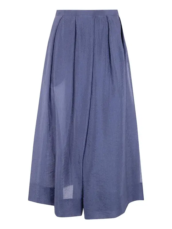 Emporio Armani Pleated Midi Skirt - Blue