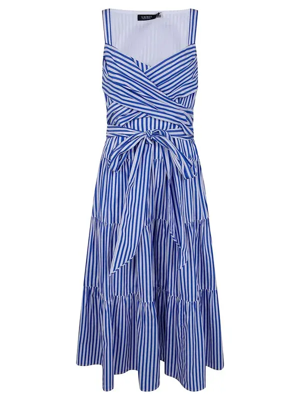 Ralph Lauren Striped Woven Dress - Blue