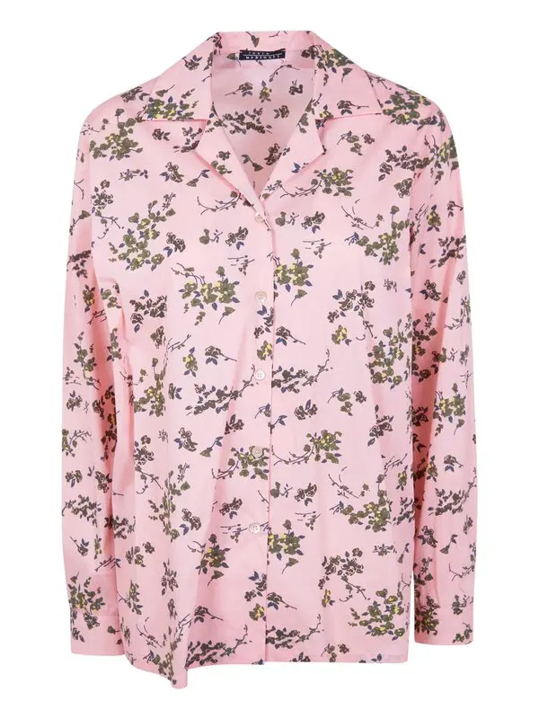 LAURA URBINATI Oversized Floral Print Shirt - Pink