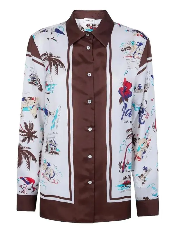 P.a.r.o.s.h Scard Foulard Print Shirt - Brown