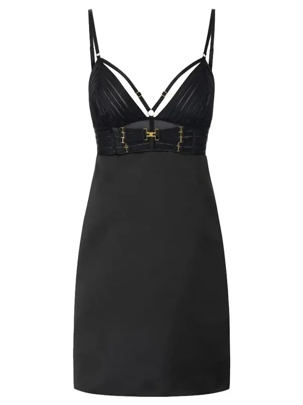 Elisabetta Franchi Mini Evening Dress - Black