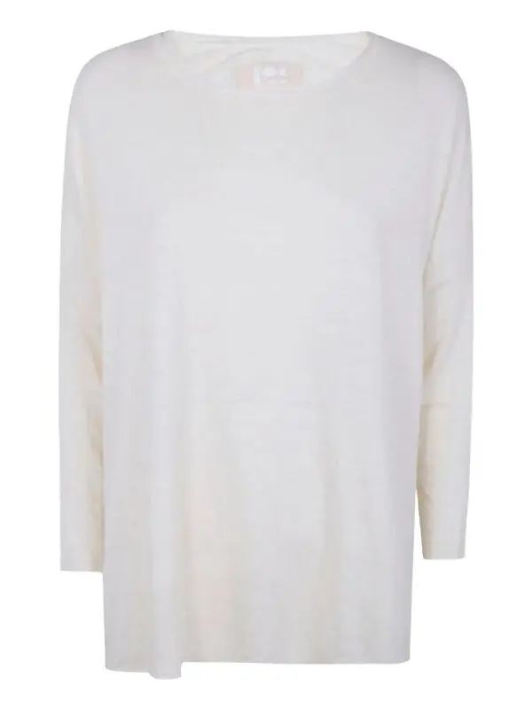 Labo.art Ata Lieto Linen Round Neck Sweater - White