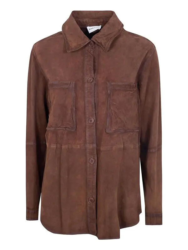P.a.r.o.s.h Marfa" Suede Shirt - Brown