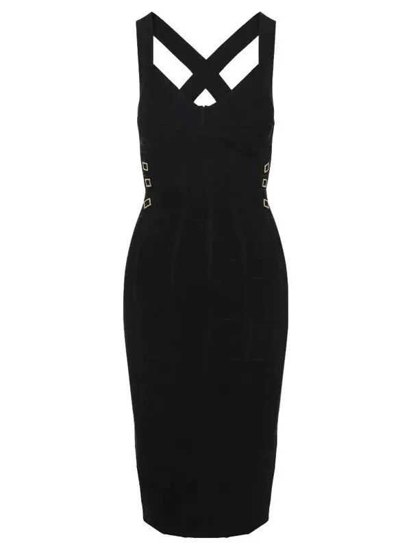 Elisabetta Franchi Knit Midi Dress - Black