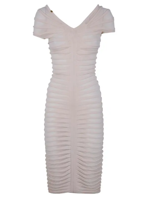 Elisabetta Franchi Knit Midi Dress - White