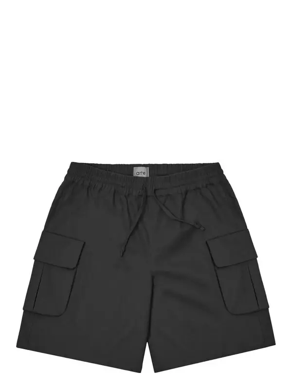 ARTE ANTWERP Linen Cargo Short - Black