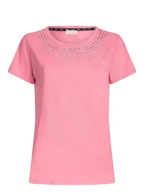 Liu Jo Embellished Cotton T-shirt - Pink