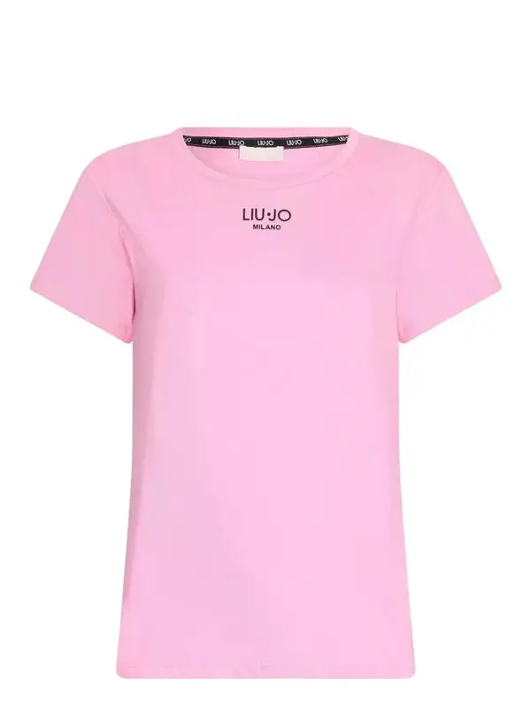 Liu Jo Logo-detail Cotton T-shirt - Pink