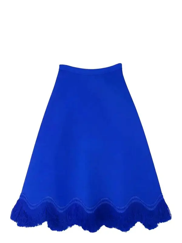 Ulla Johnson Fringe-detail Midi Skirt - Blue