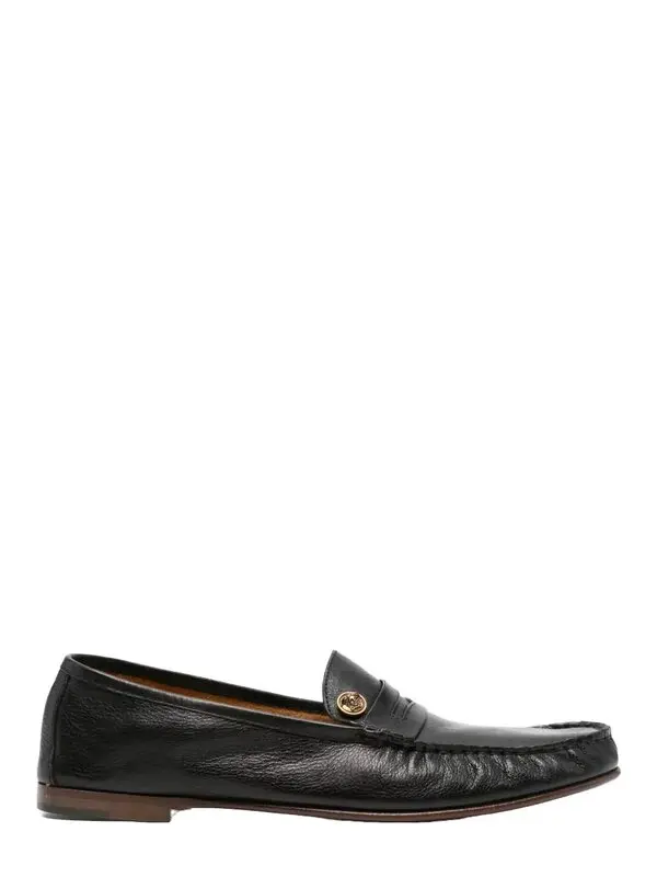 Versace Medusa Leather Loafers - Black