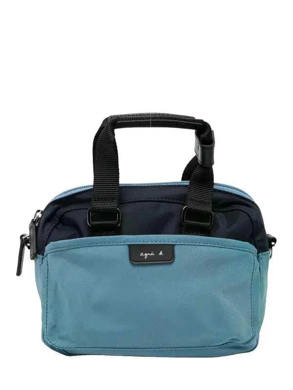 AGNES B. Top Handle Mini Bag - Blue