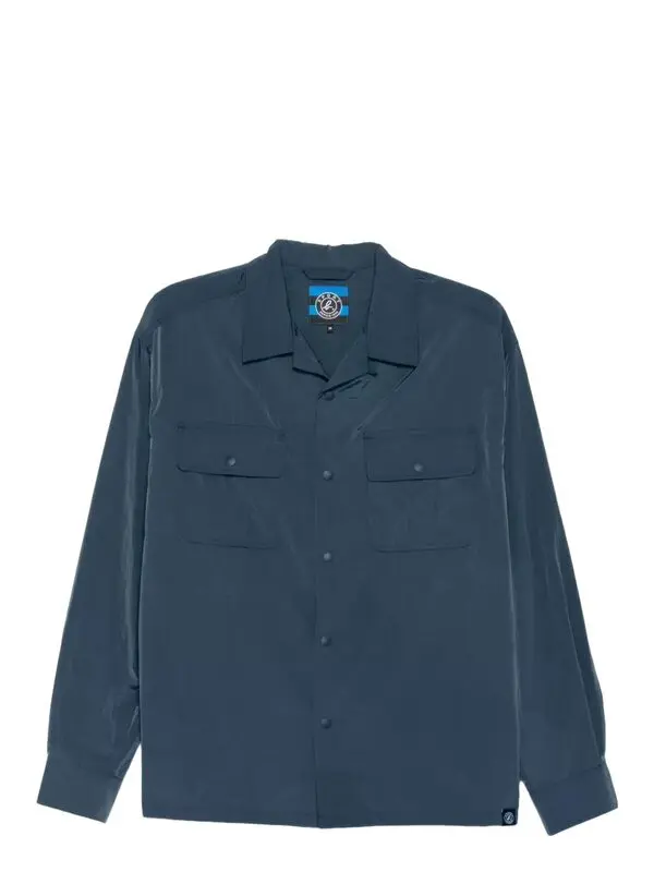 AGNES B. Open-collar Pocket Shirt - Blue