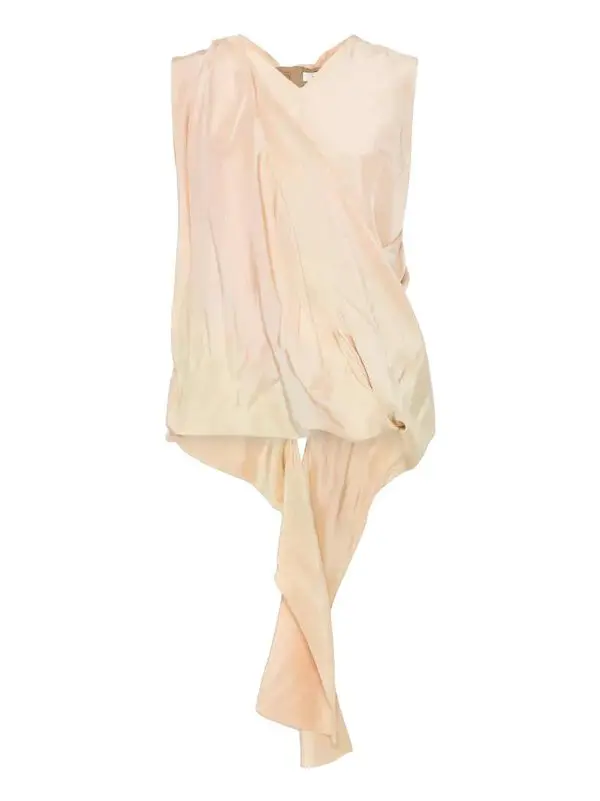 Carven Tie-neck Sleeveless Blouse - Neutrals