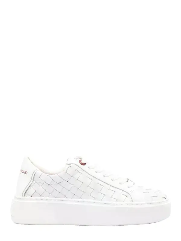 ALEXANDER SMITH London High Woven-leather Sneakers - White