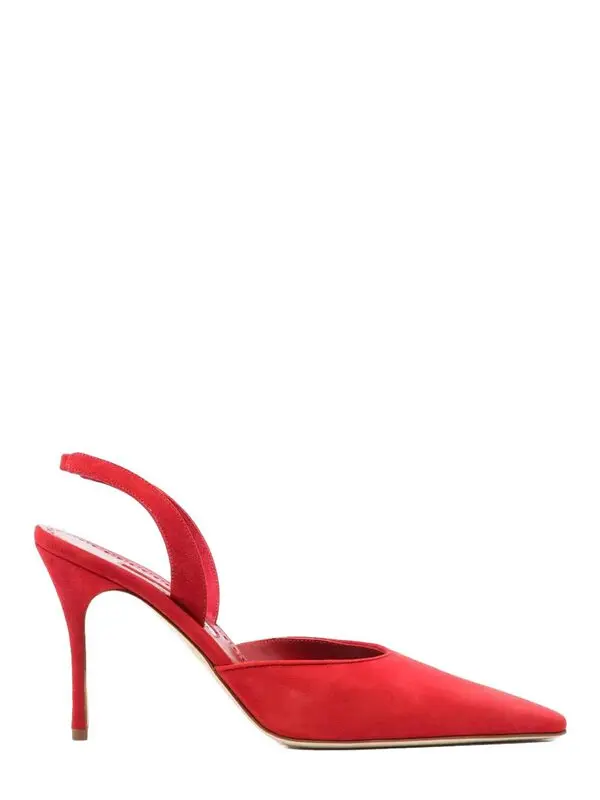 Manolo Blahnik Borelapla Suede Slingback Pumps - Red