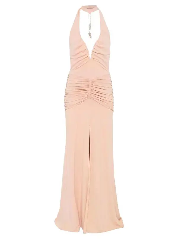 BABYLONE PARIS Halterneck Maxi Dress - Neutrals