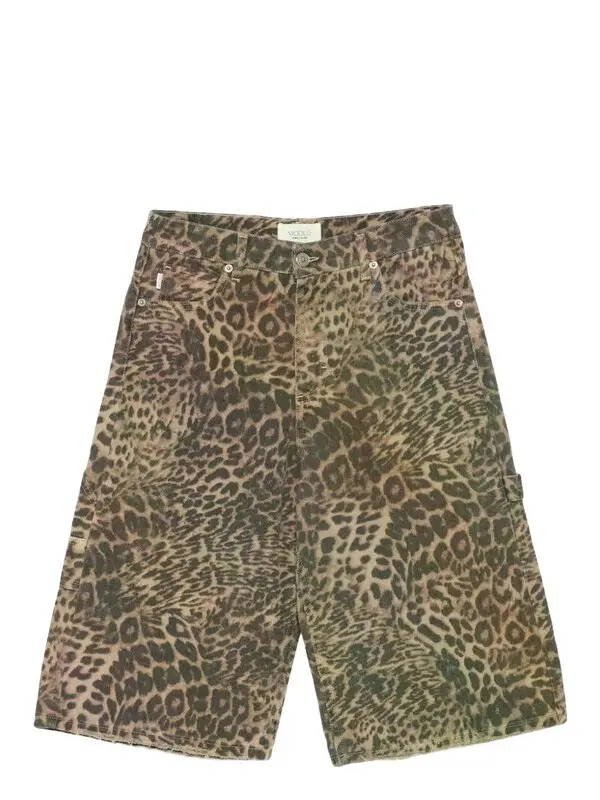 VICOLO Animal-print Shorts - Neutrals