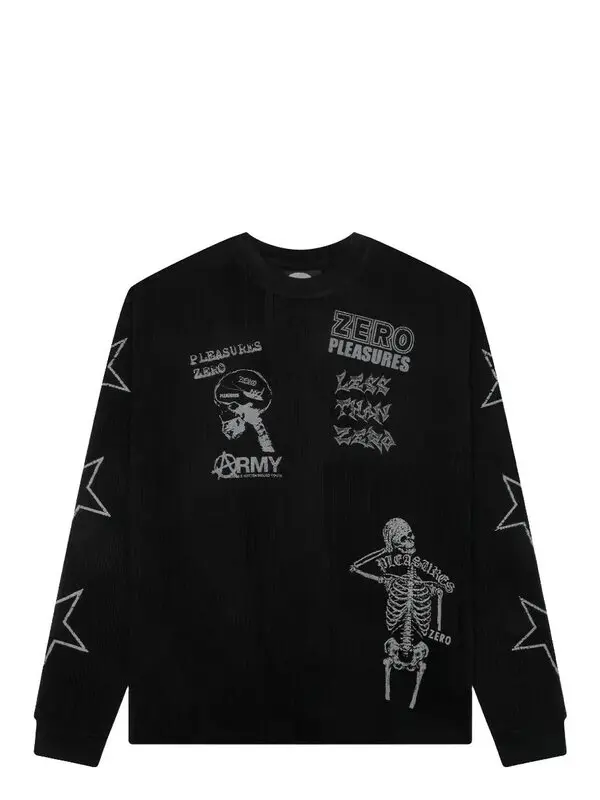 PLEASURES Star Graphic Long Sleeve T-shirt - Black