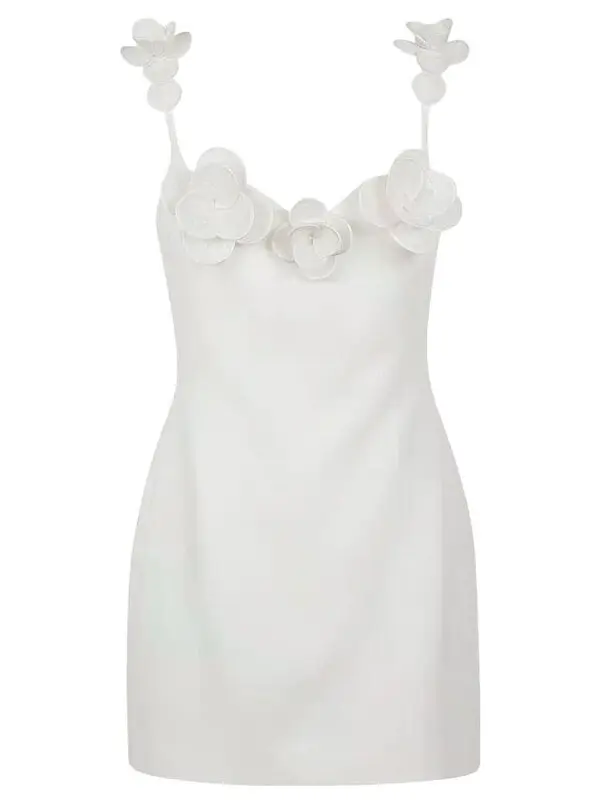 David Koma Floral-appliqué Mini Dress - White
