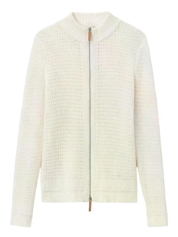 Lafayette 148 New York Knit Zip-front Cardigan - Neutrals