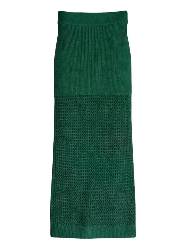 TWP Textured Knit Midi Skirt - Green
