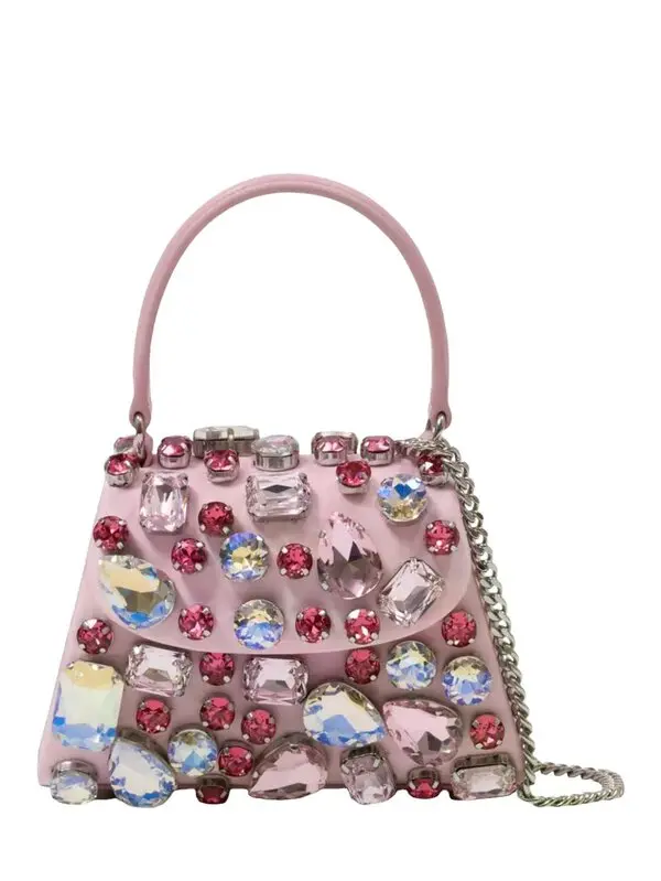 SELF-PORTRAIT Crystal Embellished Mini Bag - Pink