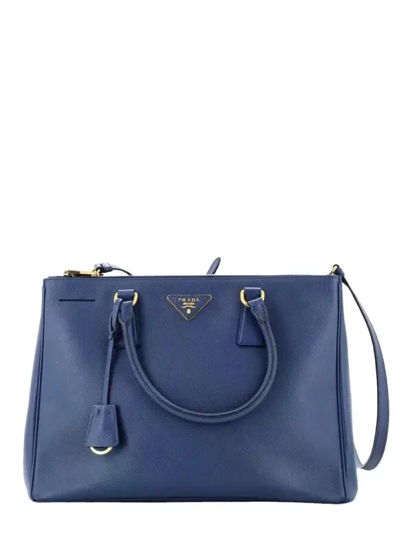 Prada Lux Saffiano Leather Medium Tote Bag - Blue