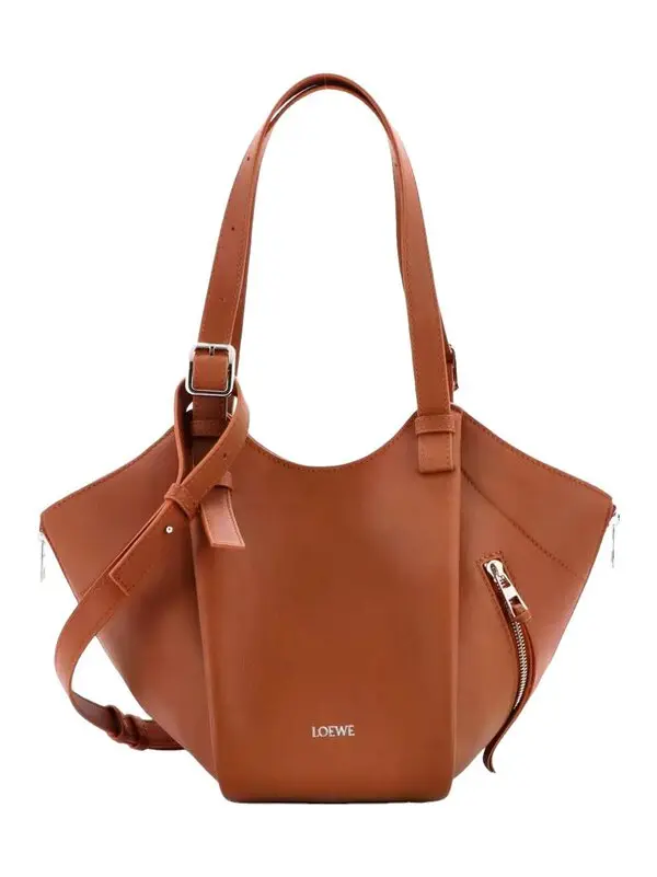 Loewe Hammock Flip Leather Tote Bag - Brown