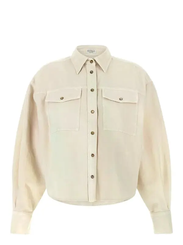 Brunello Cucinelli Flap-pocket Button-fastening Shirt - Neutrals