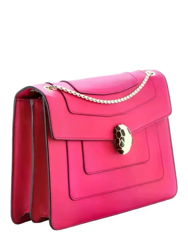 BVLGARI Serpenti Forever Leather Medium Shoulder Bag - Pink