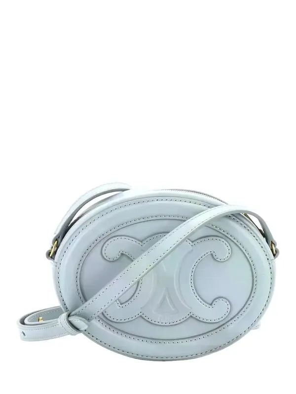 Celine Triomphe Oval Leather Crossbody Bag - Blue