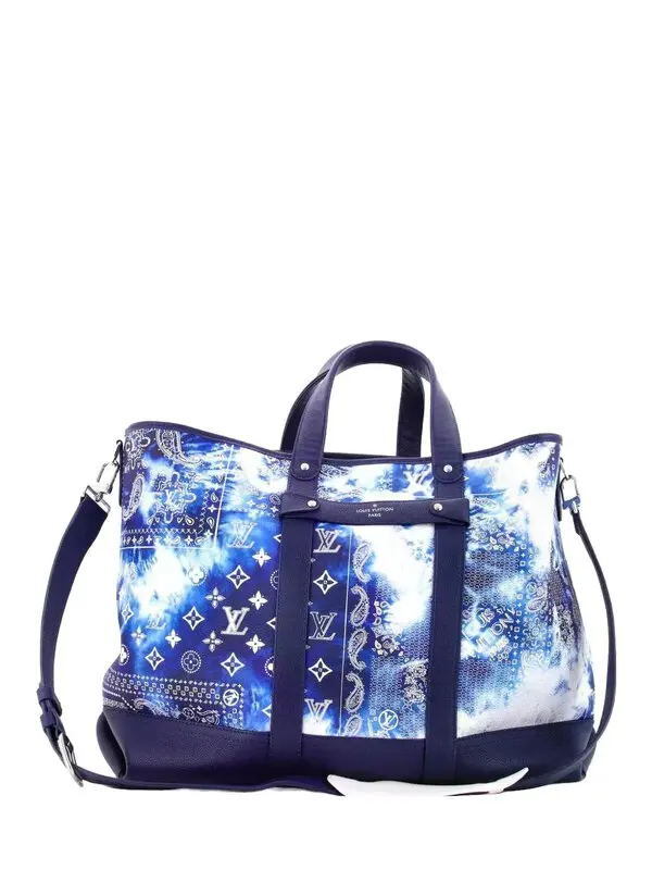 LOUIS VUITTON Journey Limited Edition Monogram Bandana Leather Tote Bag - Blue