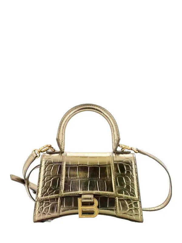 Balenciaga Hourglass Xs Top Handle Satchel - Gold