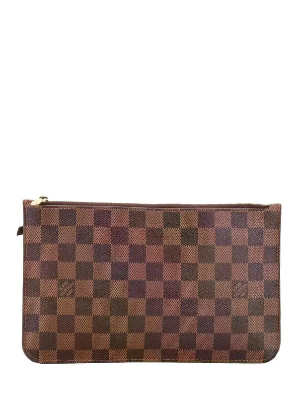 LOUIS VUITTON Neverfull Pochette Damier Large Pouch - Brown