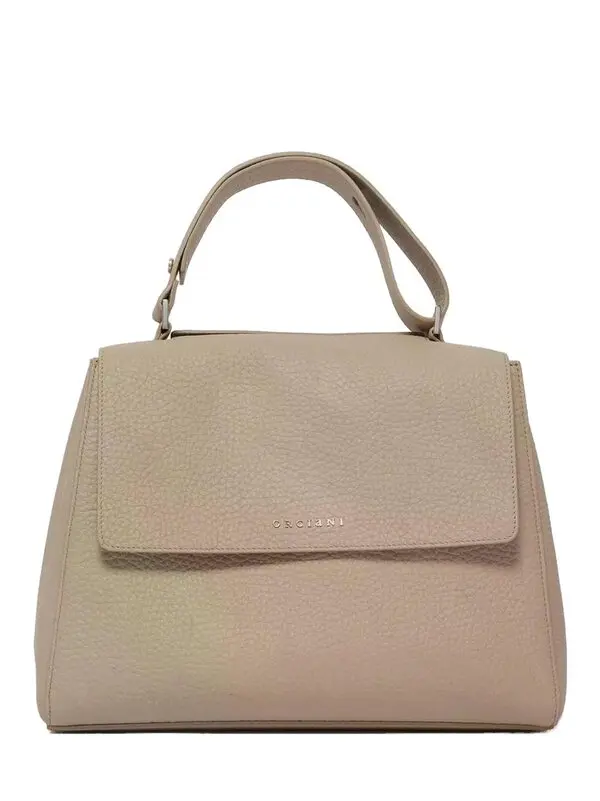 ORTIGNI Sveva Medium Tote Bag With Logo Appliqu - Neutrals