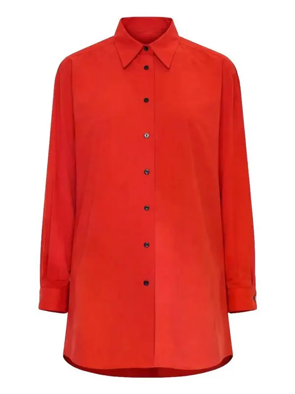 Dusan Button-down Pointed-collar Cotton Shirt - Red