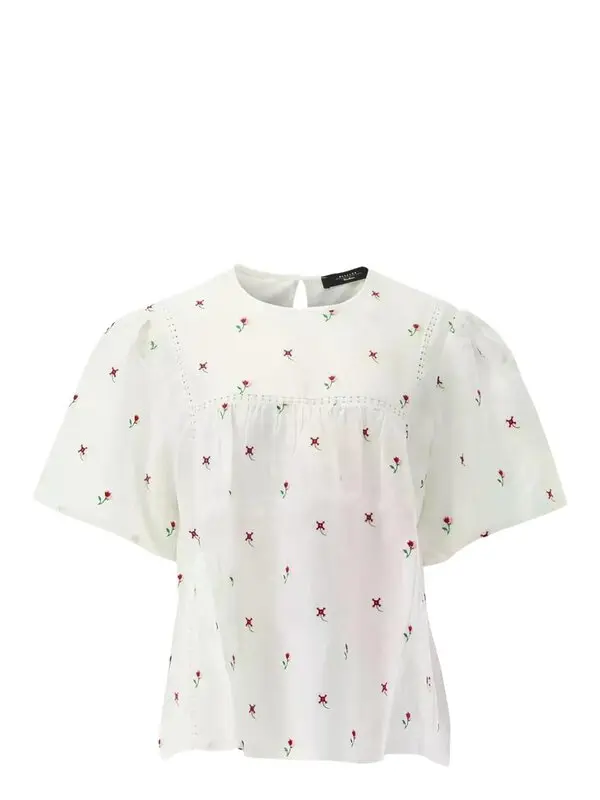 Max Mara Floral Embroidered Top - White